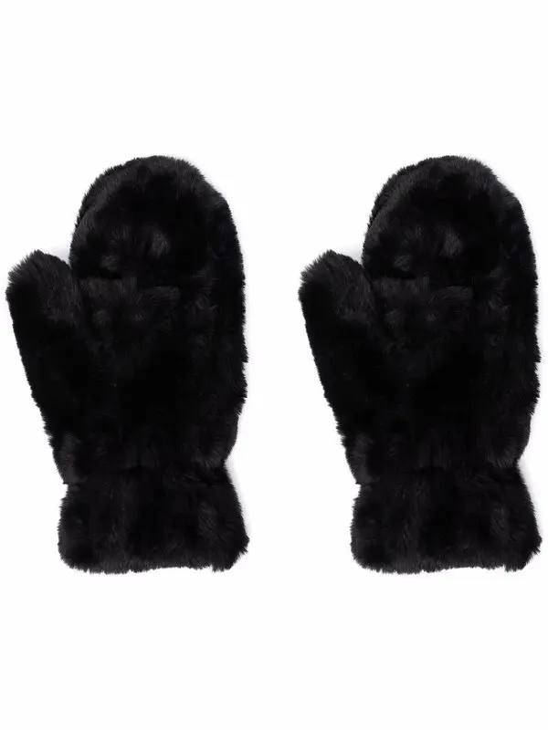 Apparis Faux-shearling Gloves With Logo Tag