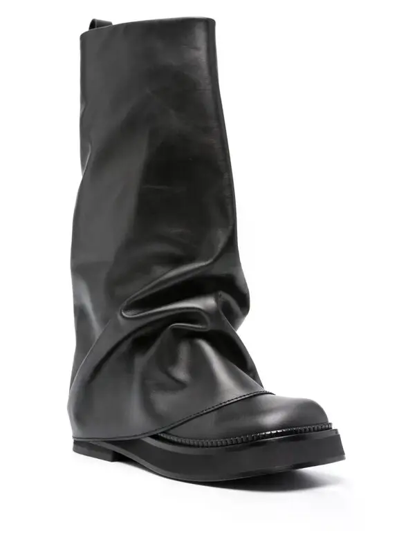 Attico Robin Layered Boots - Black