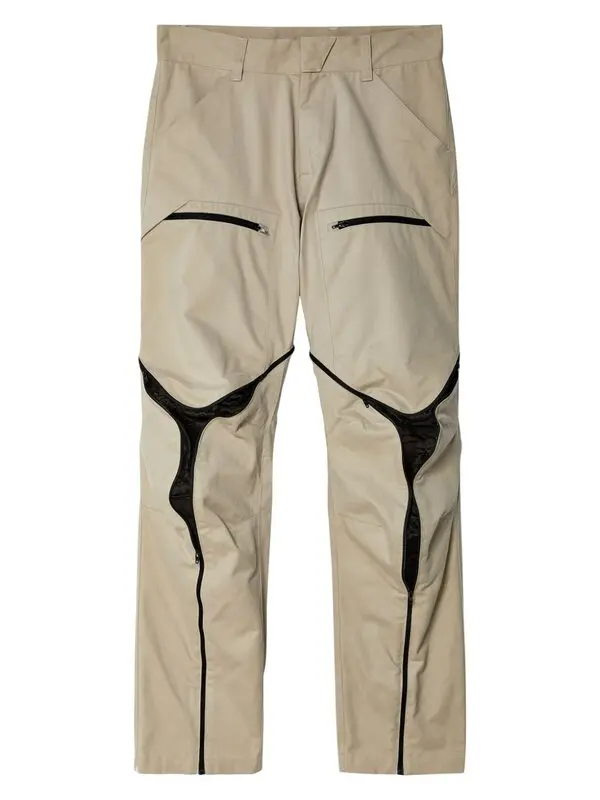 Olly Shinder Zip-Detailed Straight-Leg Trousers - Neutrals