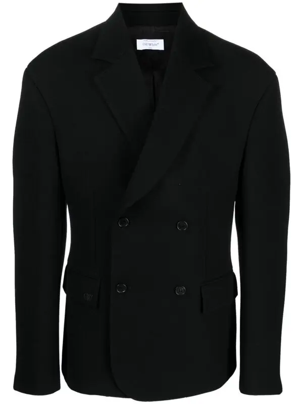 Off-White Double-breasted Virgin-wool Blazer