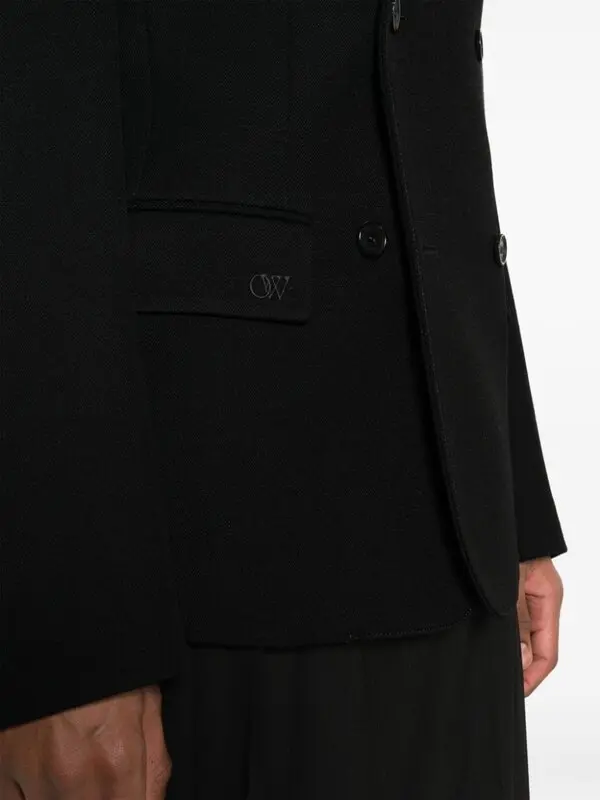 Off-White Double-breasted Virgin-wool Blazer