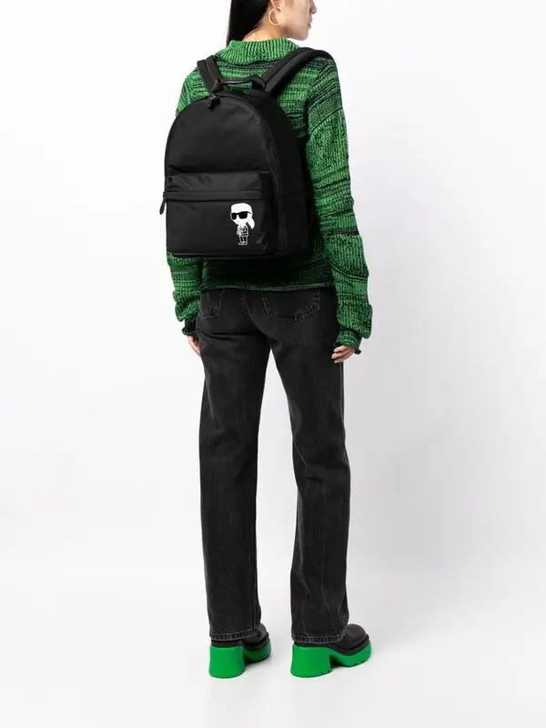 Karl Lagerfeld K/Ikonik 2.0 Zip-Up Backpack In Black - 30  display picture 2