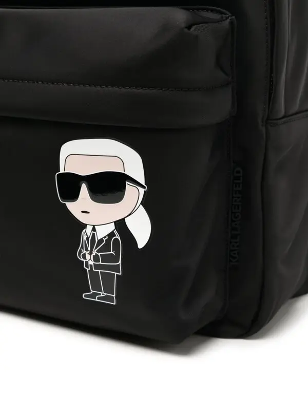 Karl Lagerfeld Black Mini Backpack with Sunglasses Patch Karl Lagerfeld Kids logo-patch Backpack | Black | FARFETCH main image 2