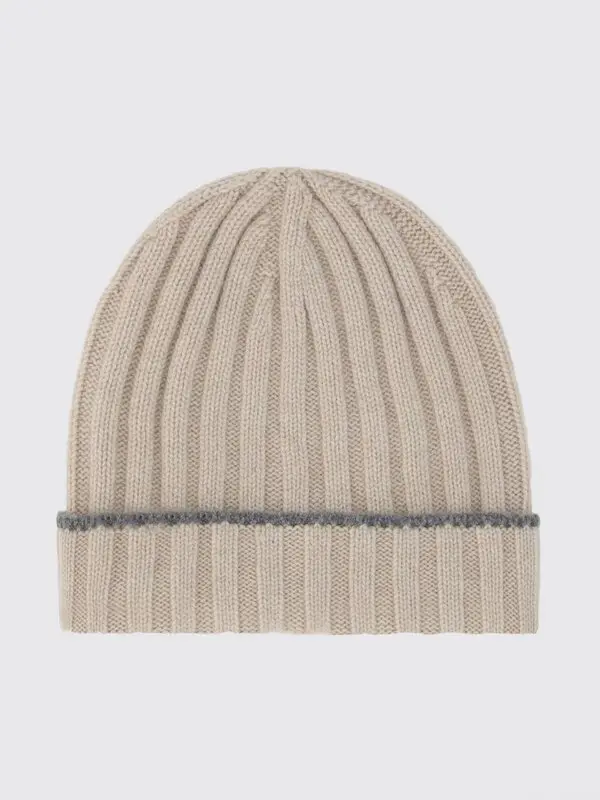 Brunello Cucinelli Ribbed Knit Beanie - Beige