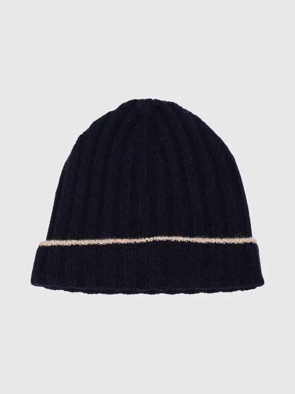 Brunello Cucinelli Ribbed Pure Cashmere Beanie - Blue
