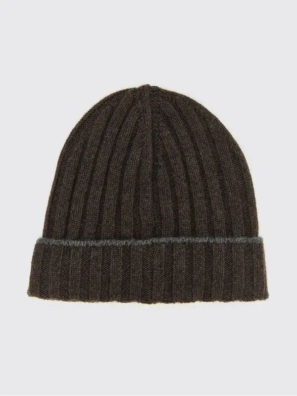 Brunello Cucinelli Ribbed Pure Cashmere Beanie - Brown