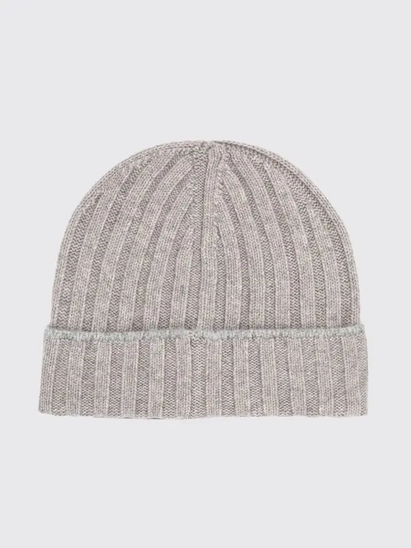 Brunello Cucinelli Ribbed Pure Cashmere Beanie - Grey 2