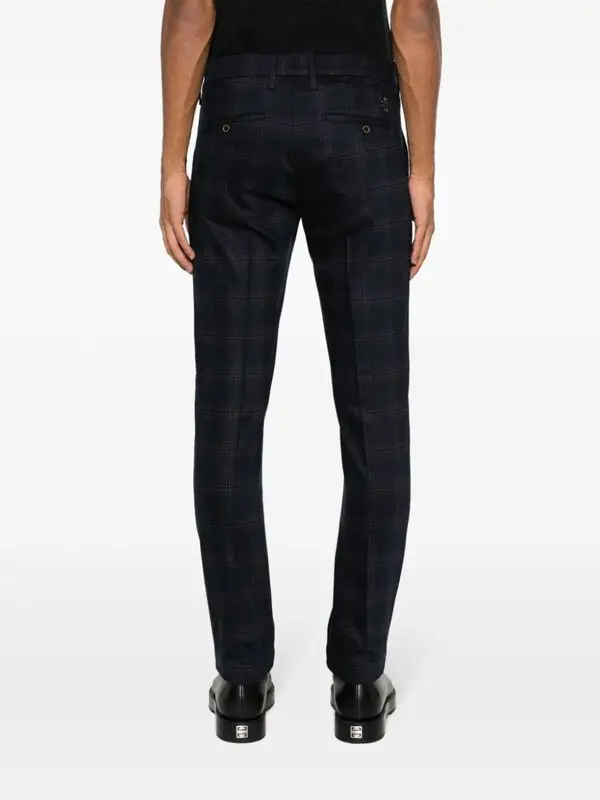 Jacob Cohen Plaid Wool-blend Tapered Trousers - Blue