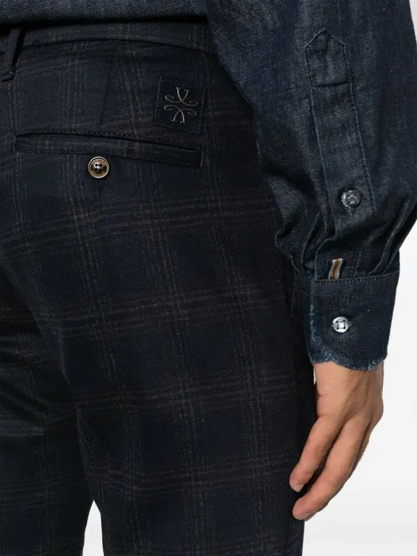Jacob Cohen Plaid Wool-blend Tapered Trousers - Blue