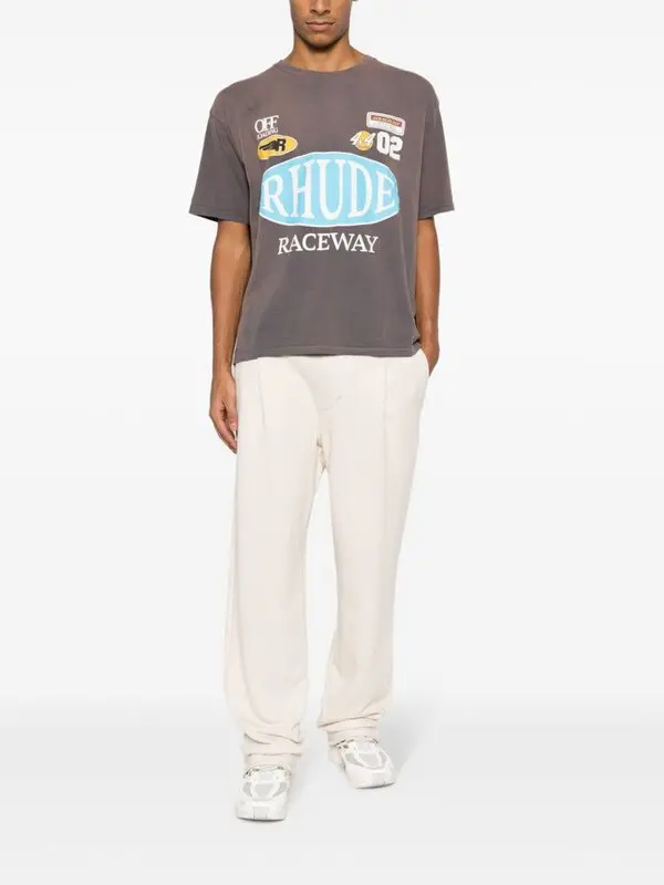 A PAPER KID Logo-patch Cotton Track Pants