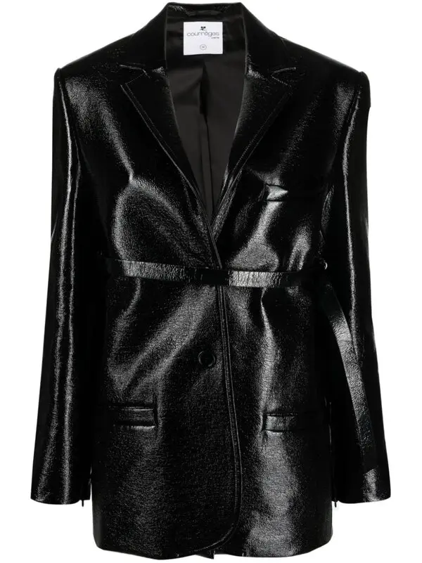 COURREGES Strap-detail Patent-finish Jacket