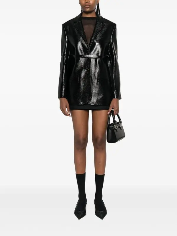 COURREGES Strap-detail Patent-finish Jacket