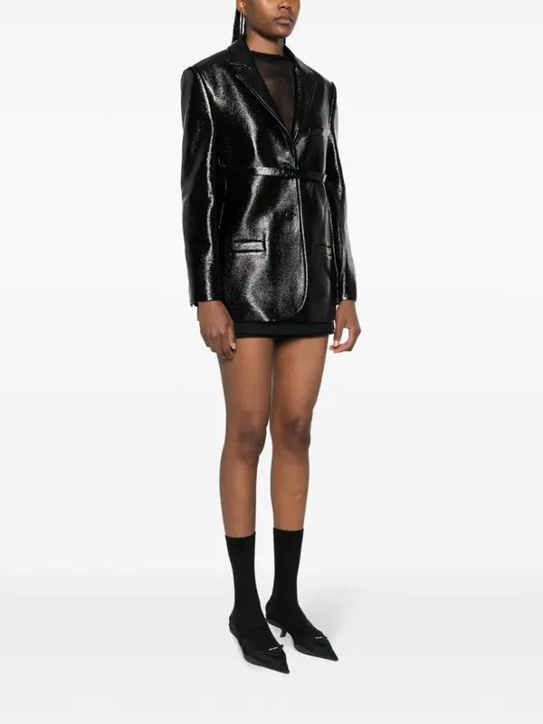 COURREGES Strap-detail Patent-finish Jacket