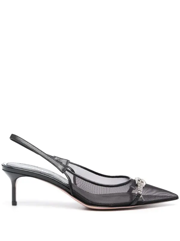 GEDEBE 50mm Crystal-embellished Slingback Pumps