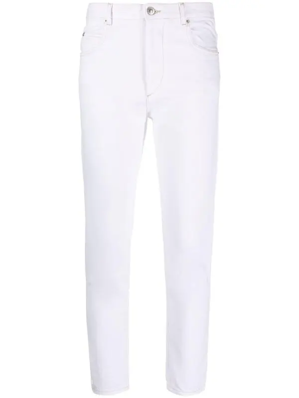 MARANT ETOILE Nea Cotton Slim-fit Trousers - White