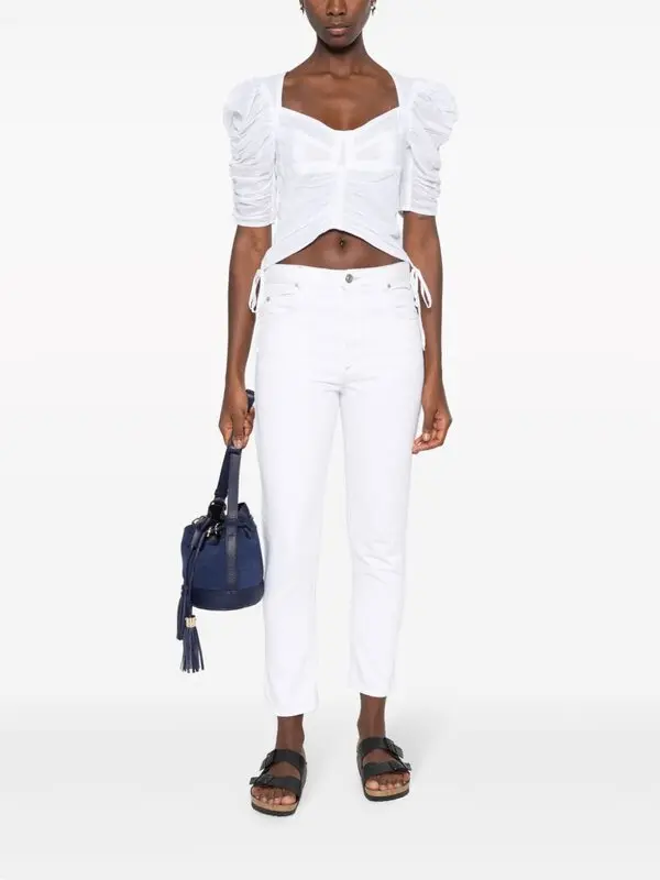 MARANT ETOILE Nea Cotton Slim-fit Trousers - White