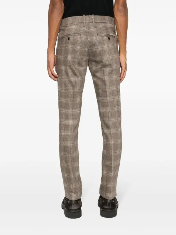 JACOB COHЁN Plaid-check Wool-blend Trousers - Brown