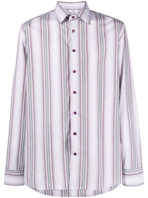 Etro Logo-embroidered Striped Shirt