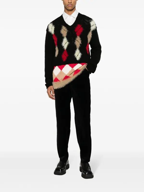 Comme Des Garçons Straight-leg Velvet Trousers