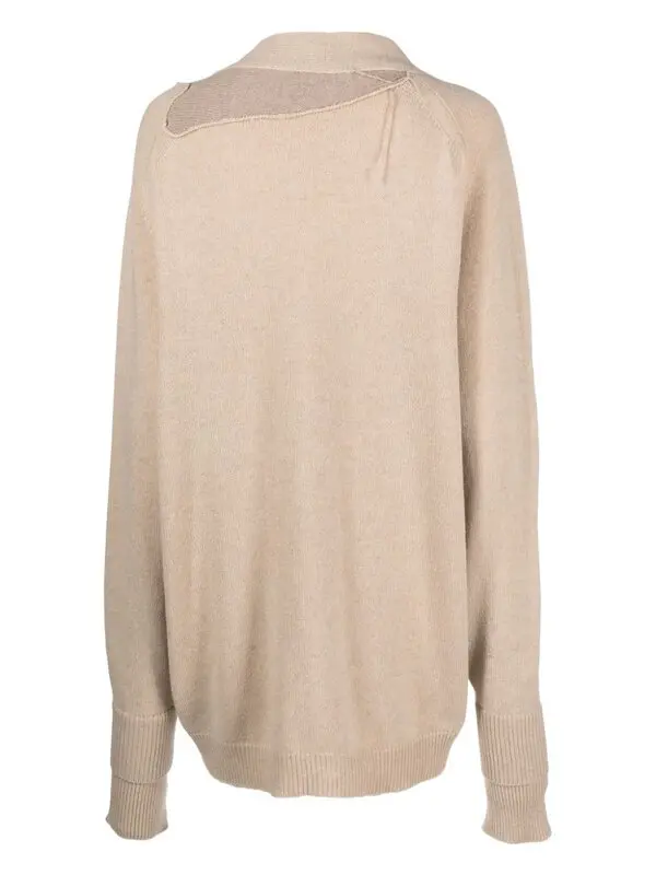 RAMAEL Panelled Cashmere-blend Cardigan