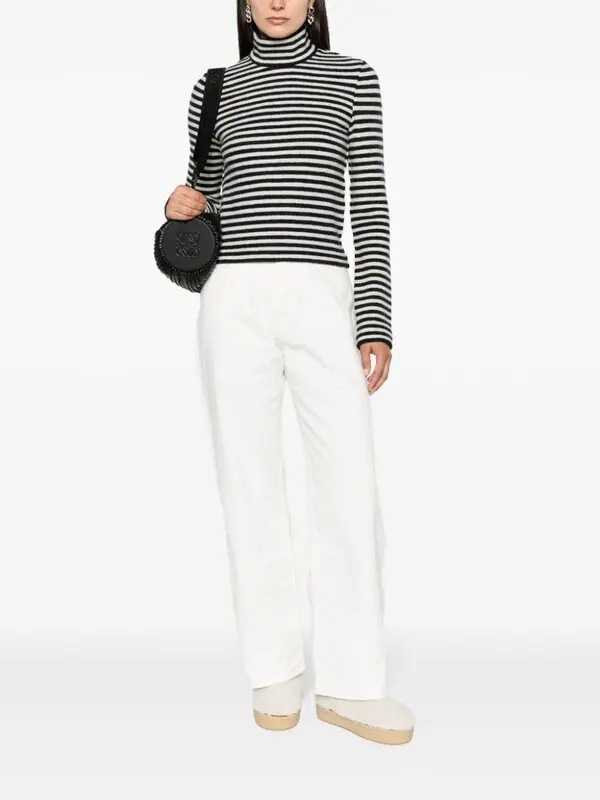 JIL SANDER Logo-patch Striped Wool Sweater - Blue