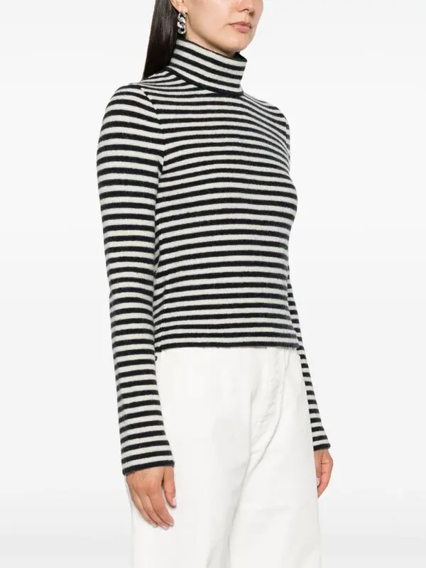 JIL SANDER Logo-patch Striped Wool Sweater - Blue