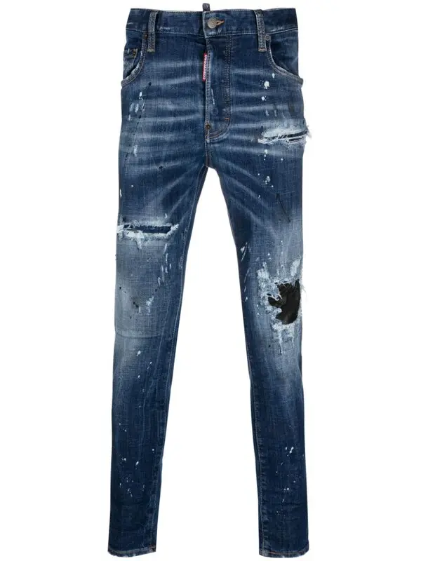 Dsquared2 Distressed Skinny Jeans - Blue