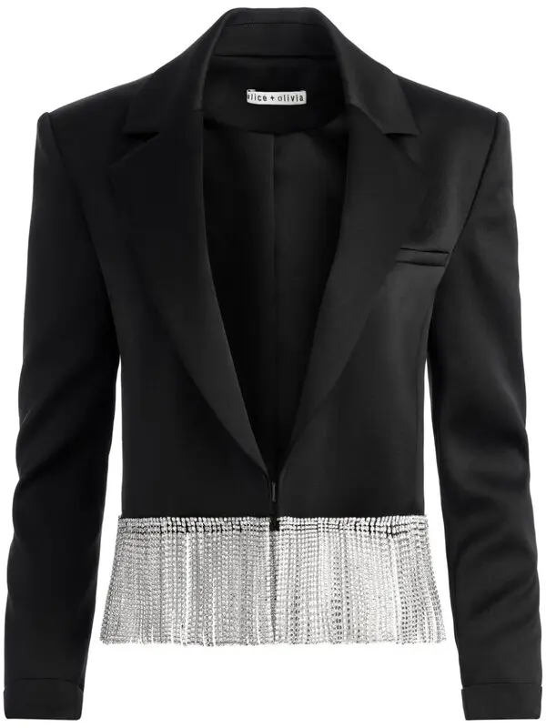 Alice + Olivia Shan Fringed-edge Jacket - Black