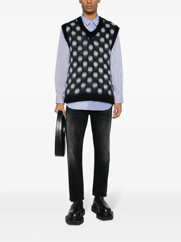 Marni Polka-dot Brushed-knit Vest
