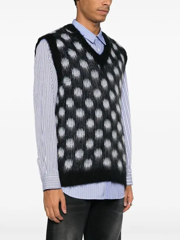 Marni Polka-dot Brushed-knit Vest