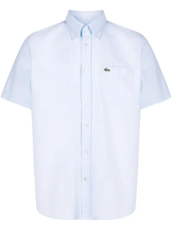Lacoste Logo-patch Cotton Shirt - Blue