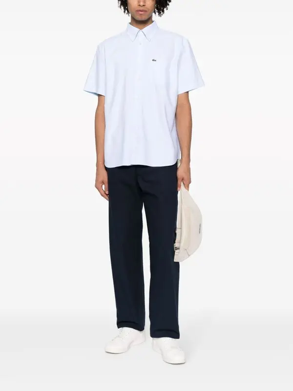 Lacoste Logo-patch Cotton Shirt - Blue