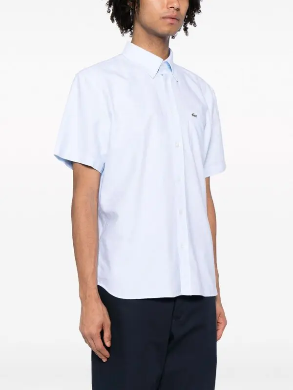 Lacoste Logo-patch Cotton Shirt - Blue