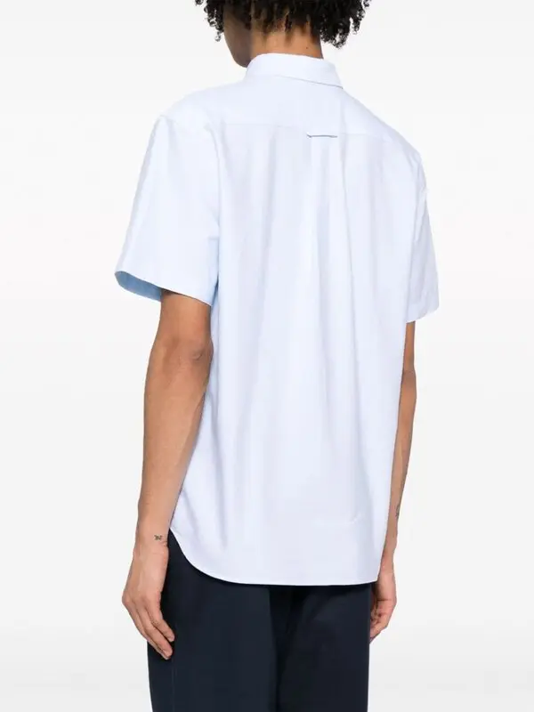 Lacoste Logo-patch Cotton Shirt - Blue