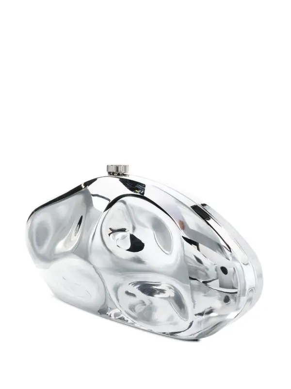 Cult Gaia Caldera Sculpted Clutch - Silver