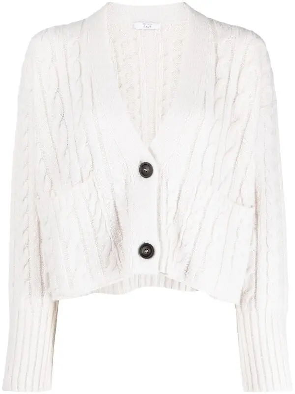 Peserico Cable-knit Cropped Cardigan - Neutrals