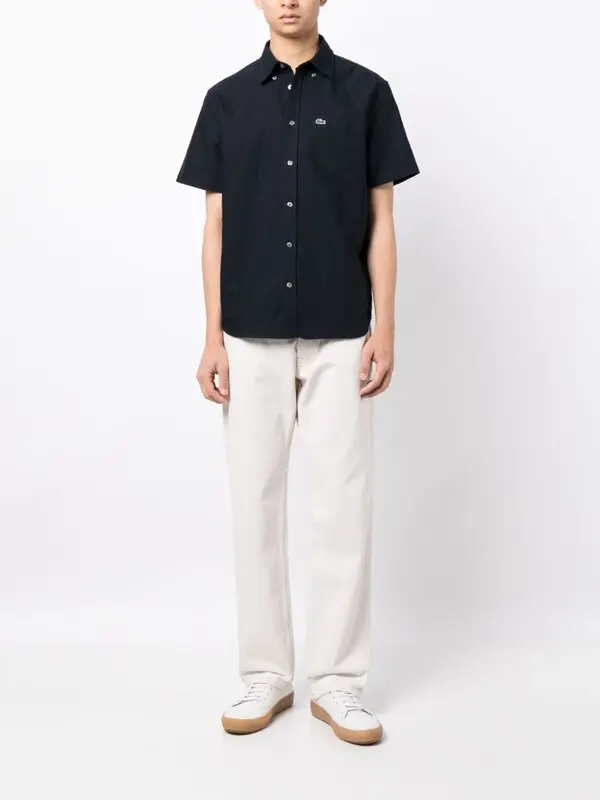 Lacoste Logo-embroidered Cotton Shirt - Blue