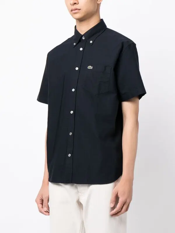 Lacoste Logo-embroidered Cotton Shirt - Blue