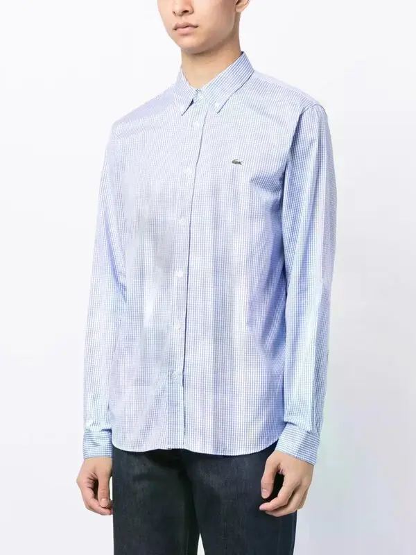 Lacoste Crocodile Logo-patch Plaid Shirt