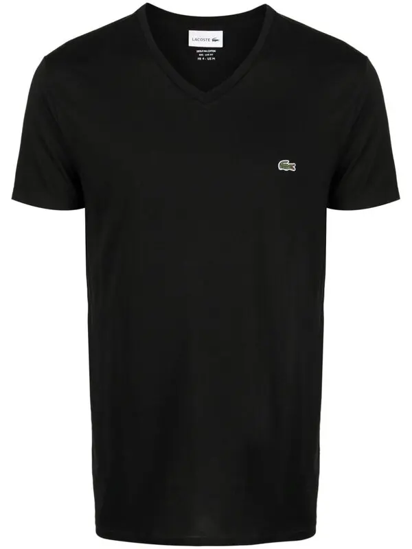 Lacoste Logo-patch V-neck Cotton T-shirt