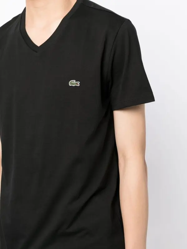 Lacoste Logo-patch V-neck Cotton T-shirt