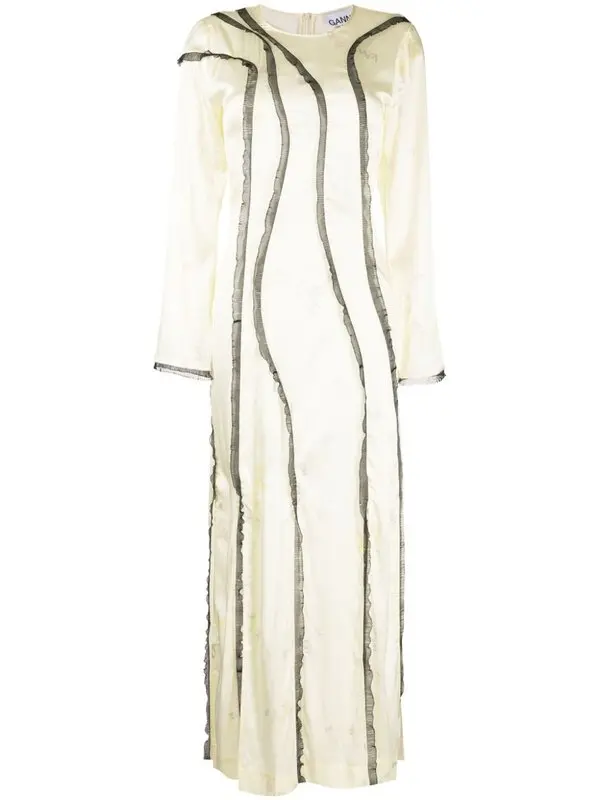 GANNI Lace-trim Maxi Dress