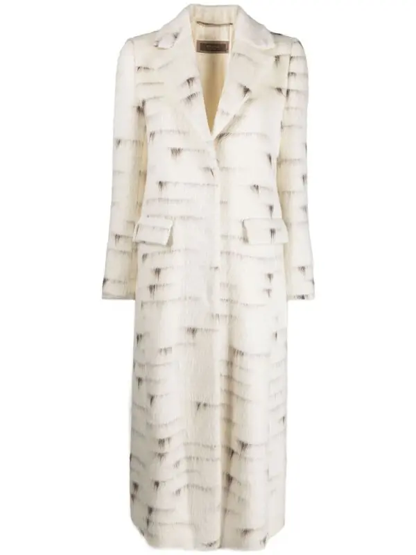 Peserico Abstract-pattern Brushed Coat