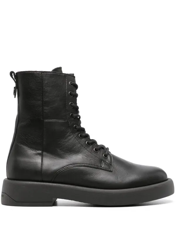 Tommy Hilfiger Monogram Plaque Leather Ankle Boots