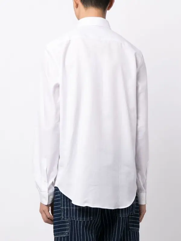 Lacoste Logo-embroidered Long-sleeve Cotton Shirt - White