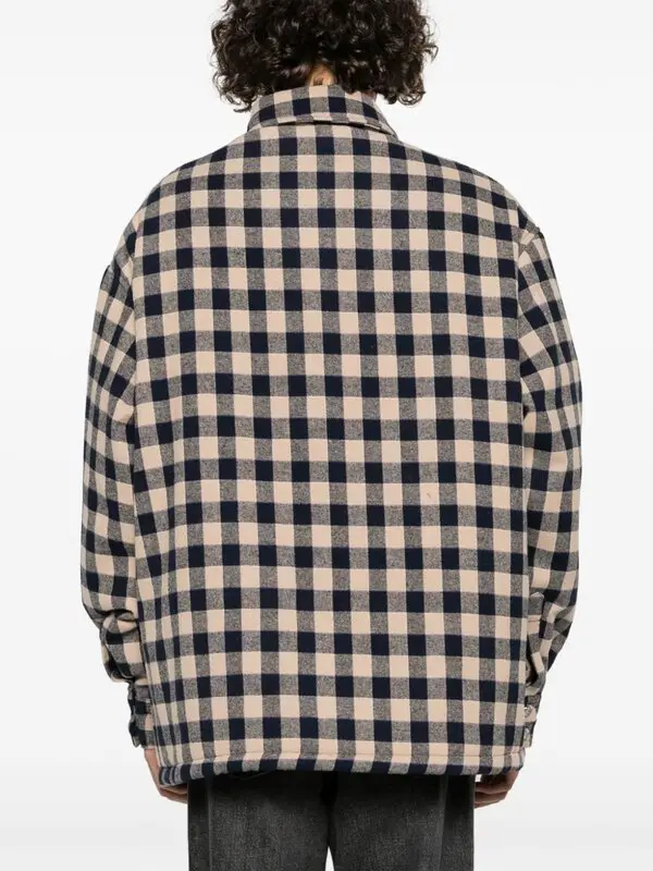 BLUEMARBLE Checkerboard-print Logo-plaque Shirt Jacket