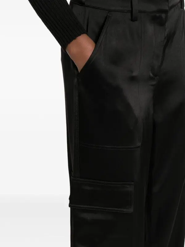 Michael Kors Satin-finish Tapered-leg Trousers - Black