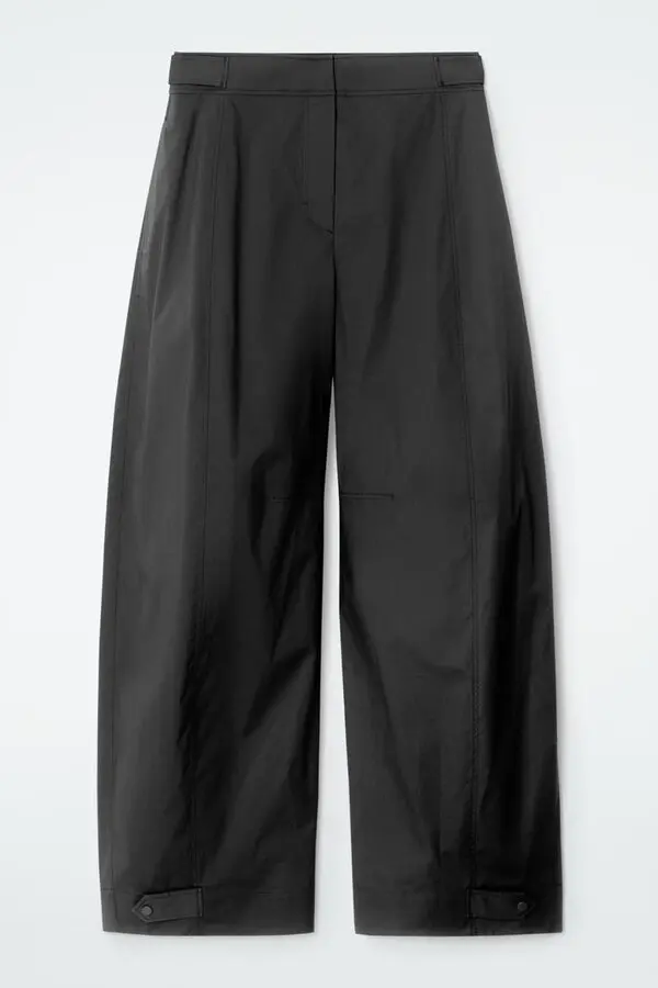 Cos Barrel-leg Utility Trousers - Black