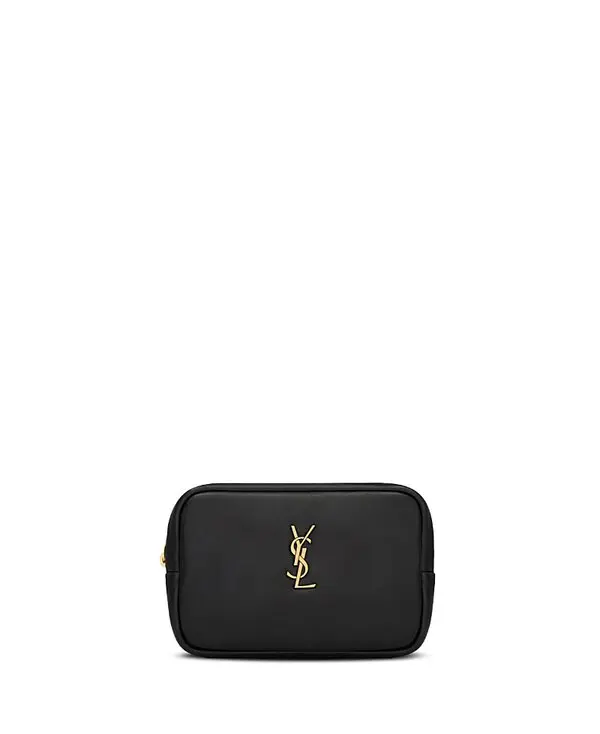 Saint Laurent Cassandre Mini Cosmetic Pouch - Black Lambskin/gold