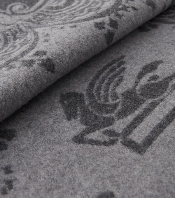Etro Paisley Wool And Cashmere Blanket - Grey